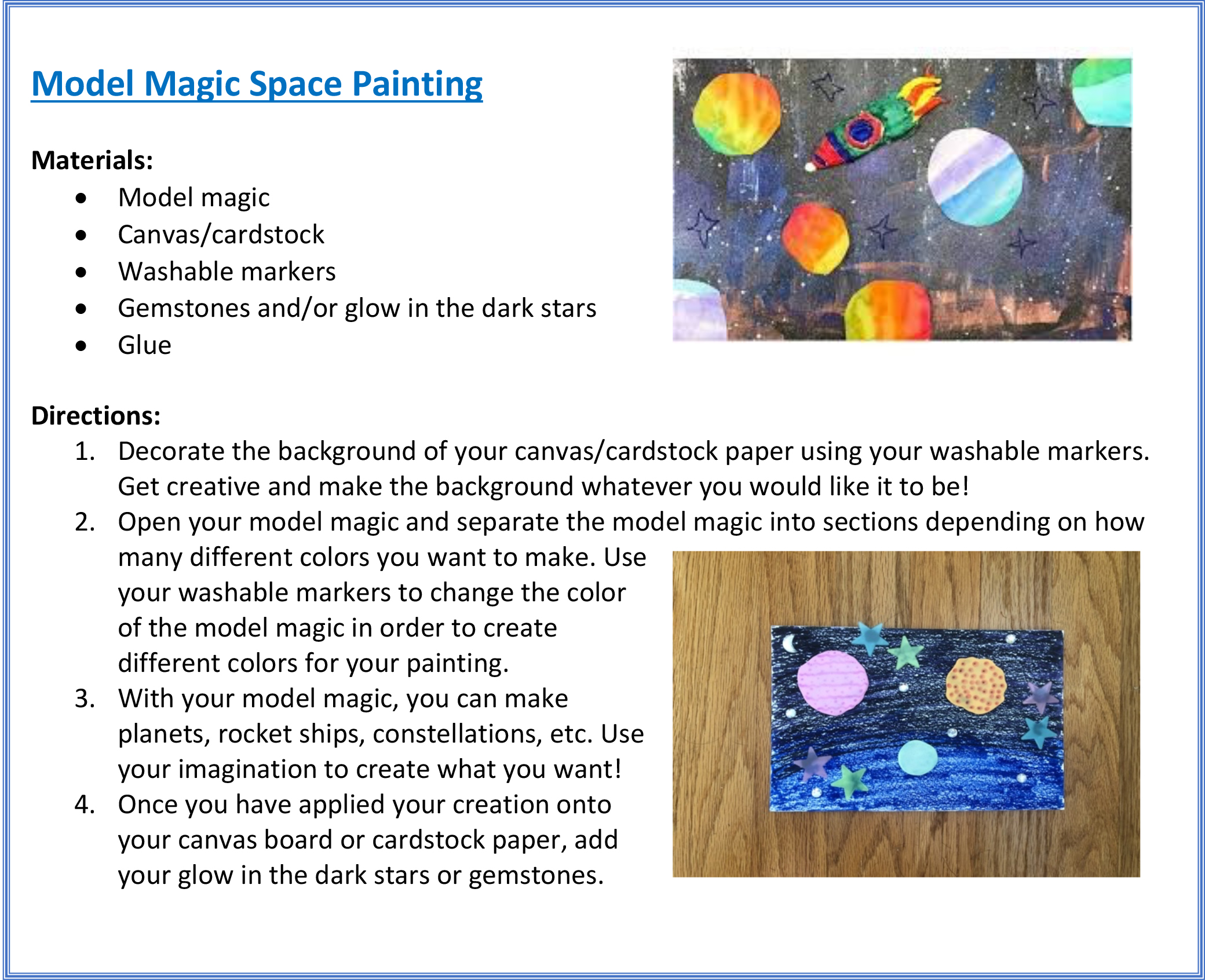 Model Magic Space Painting | The Hole in the Wall Gang Camp