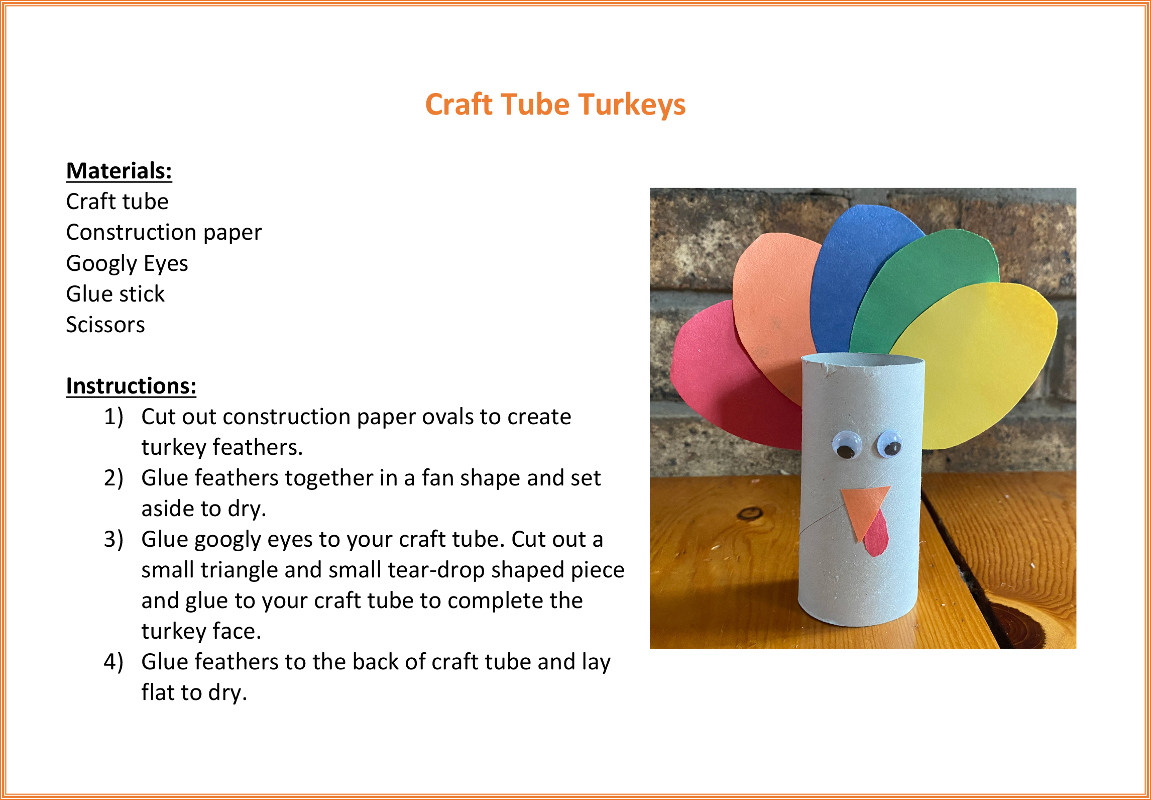 Craft Tube Turkeys | The Hole in the Wall Gang Camp