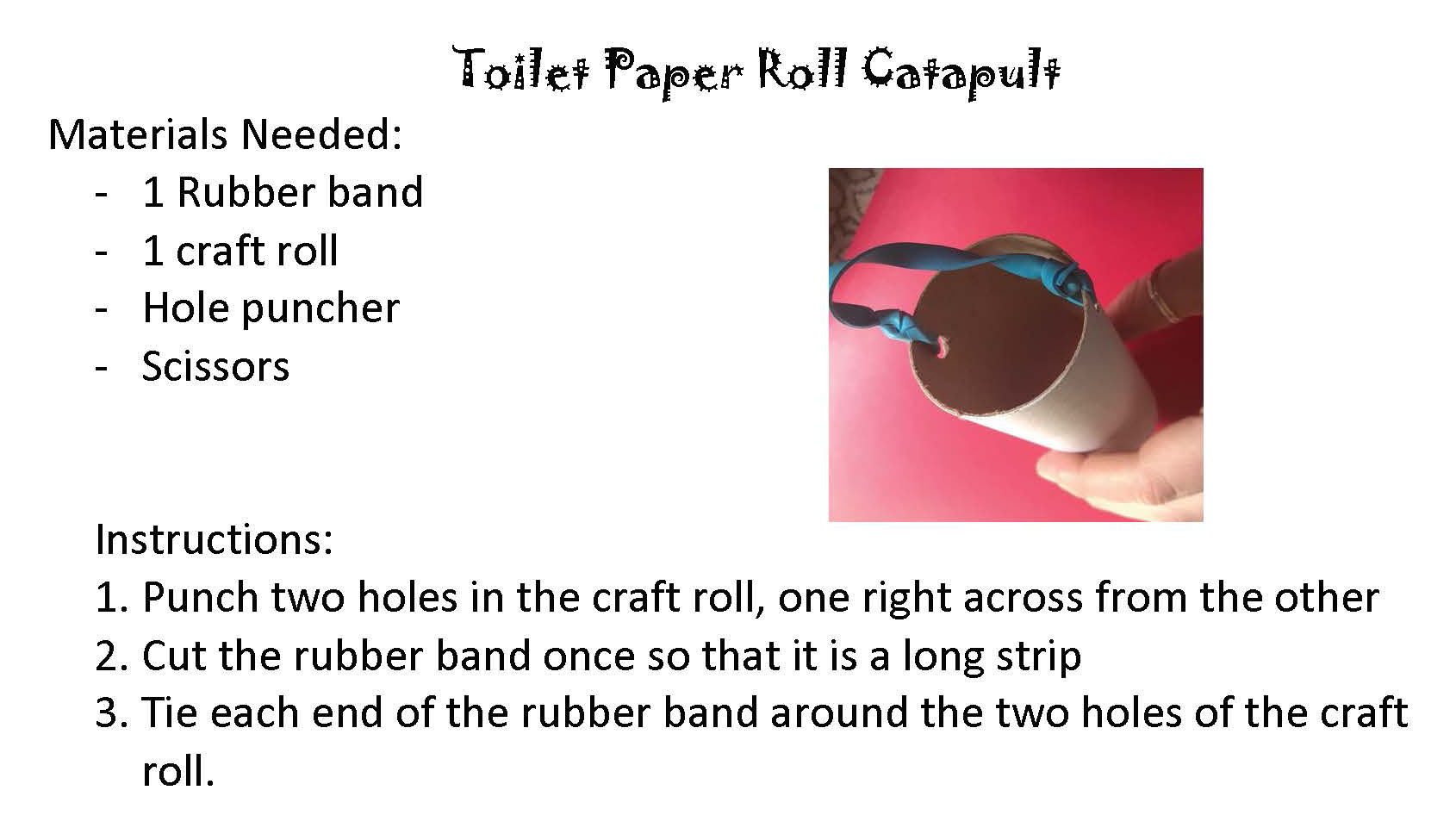 Toilet Paper Roll Catapult | The Hole in the Wall Gang Camp